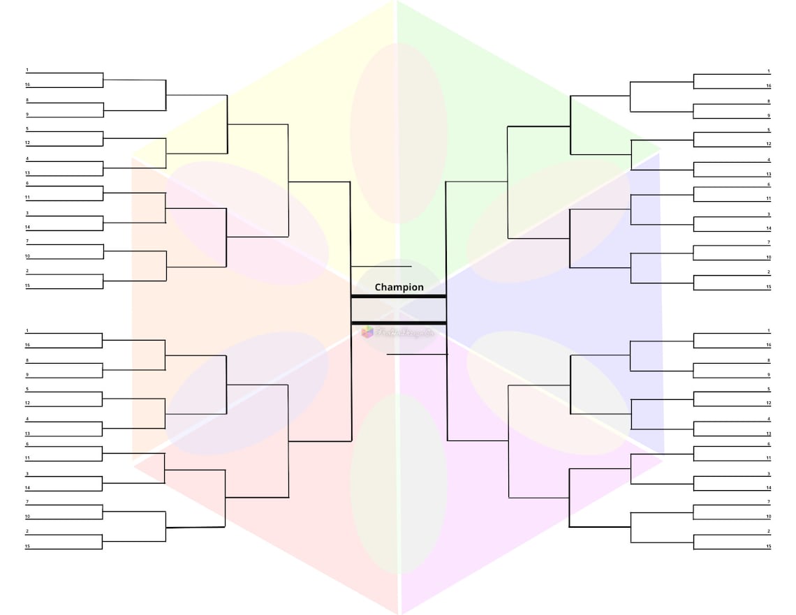 64 Team Tournament Bracket -- Kids Sports -- Party Games -- Family Game ...