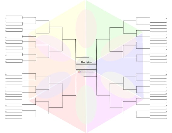 64 Team Tournament Bracket Kids Sports Party Games - Etsy