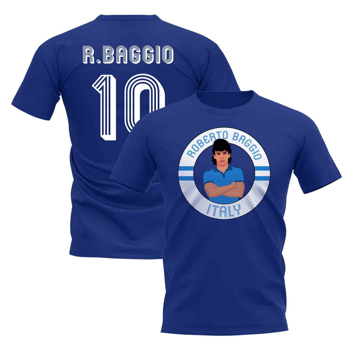Roberto Baggio Italy Illustration T-shirt blue - Etsy