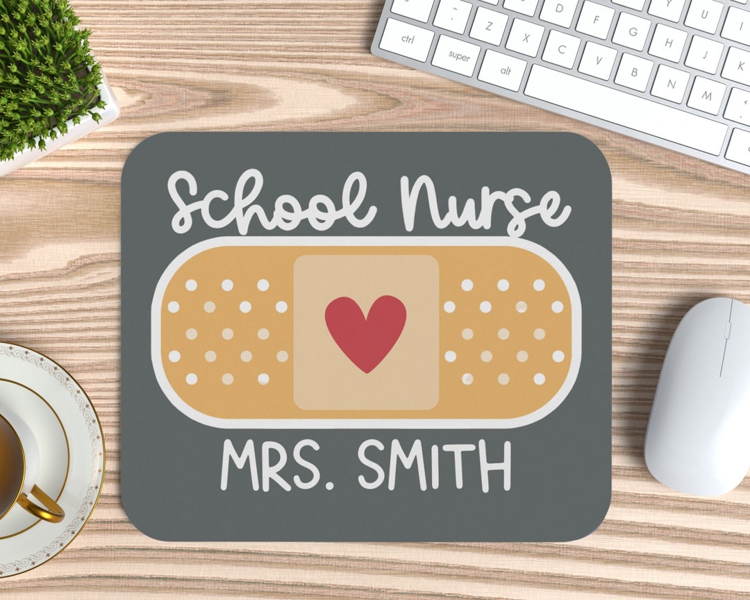 Personalized School Nurse Mousepad, Custom Name Mousepad Nurse Gift ...
