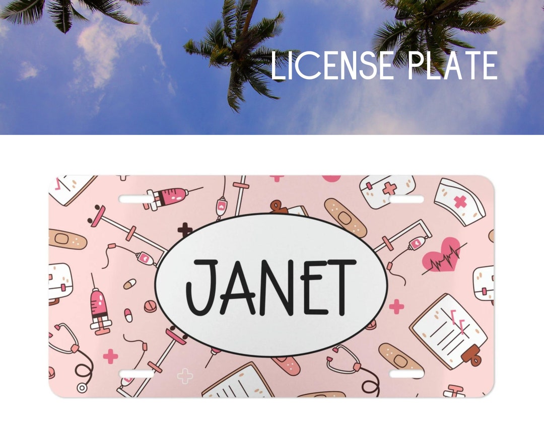 Personalized Nurse Vanity Plate Custom Name License Plate - Etsy