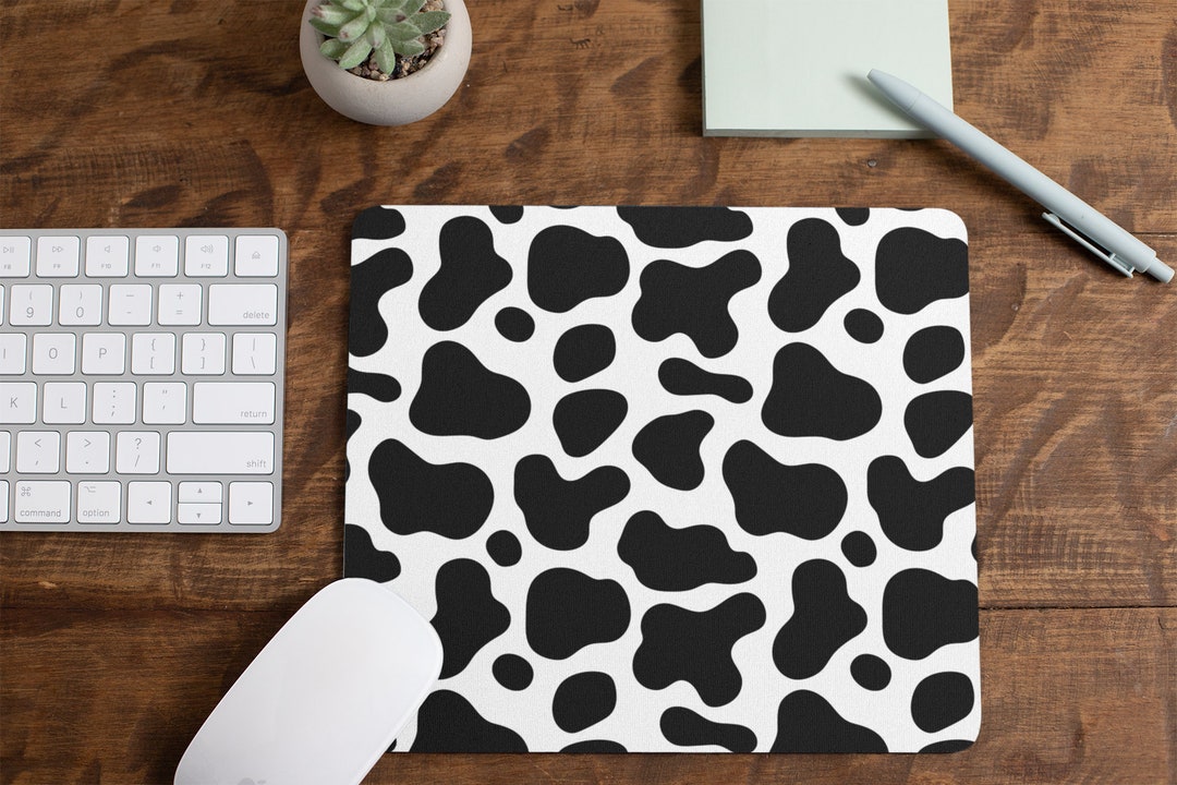 Cow Print Mousepad, Black and White Cow Mouse Pad, Cute Mousepad, Co ...