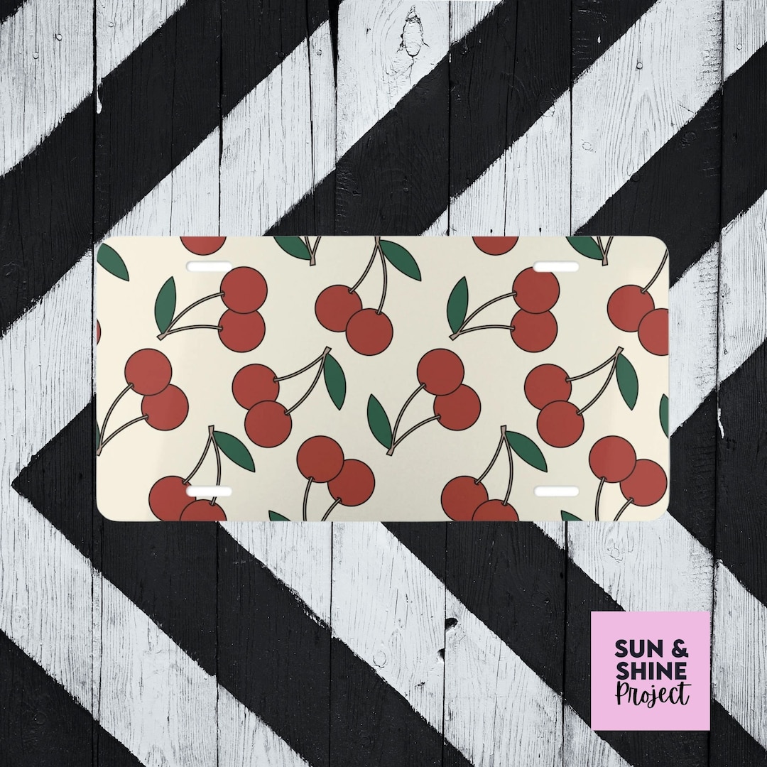 Cherry on Top Metal License, Cute License Plate, Cute Car Accessories ...