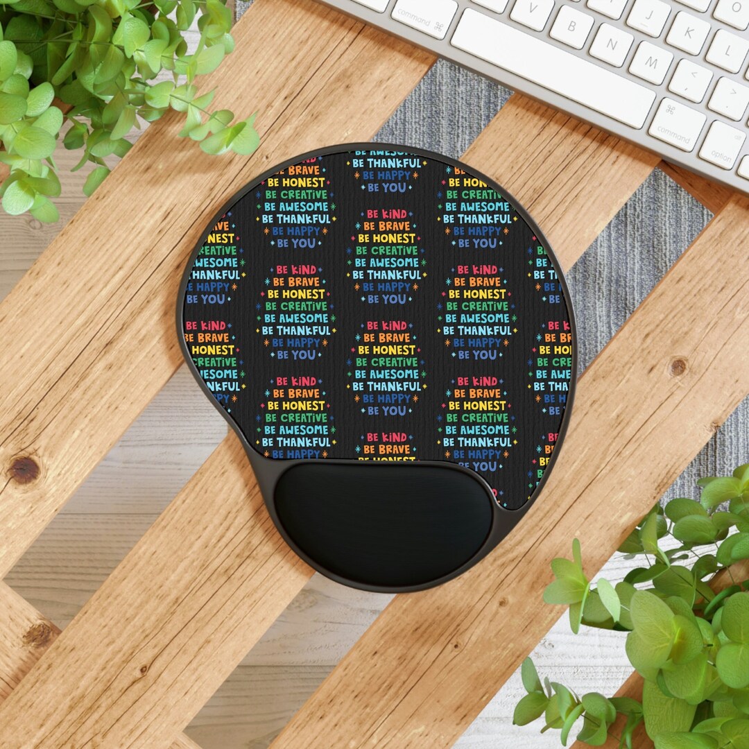 Kindness Mouse Pad With Wrist Rest Rainbow Mouse Pad Be Kind - Etsy