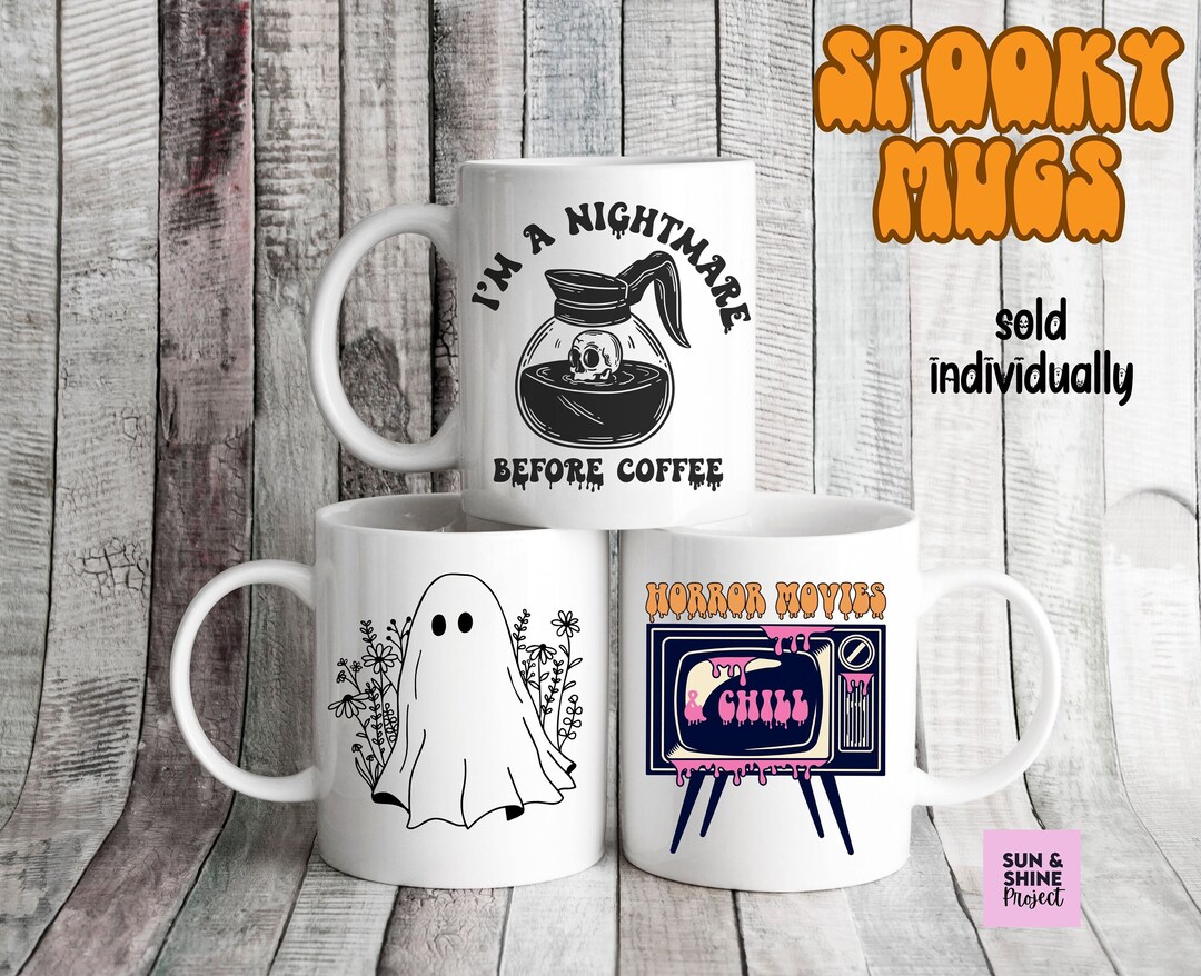 Halloween Mugs Spooky Mugs Halloween Coffee Mugs Cute Fall - Etsy
