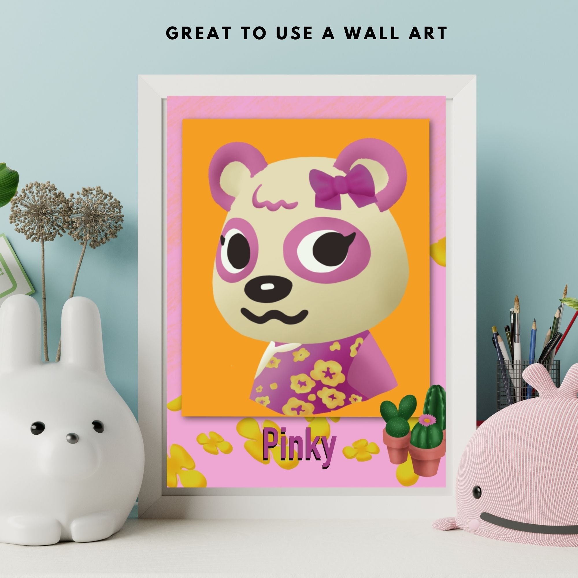 Pinky ACNH Animal Crossing Postcards Fan Art Stationery - Etsy