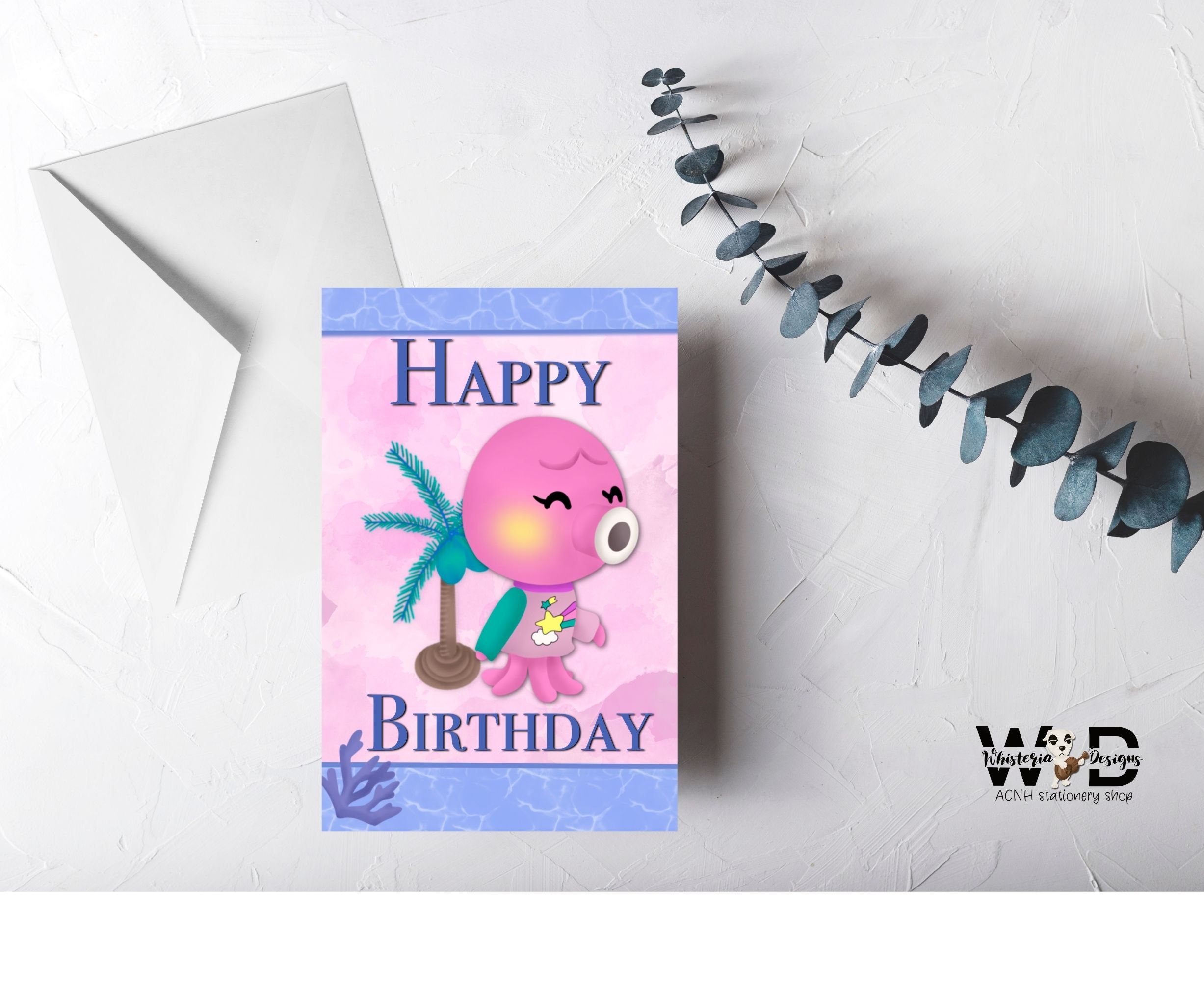 Marina ACNH Birthday Card Instant Download Printable - Etsy