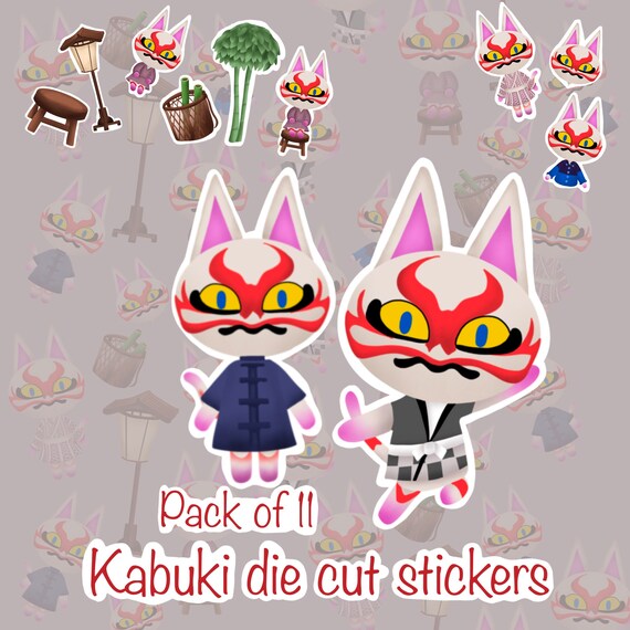 Kabuki ACNH Die Cut Sticker Packs Scrapbook Stickers - Etsy