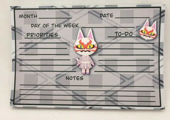 Kabuki Memo Pads Notepad ACNH Animal Crossing Brewster - Etsy