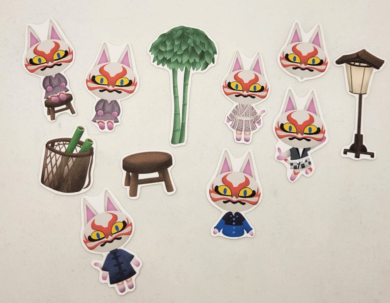 Kabuki ACNH Die Cut Sticker Packs Scrapbook Stickers - Etsy