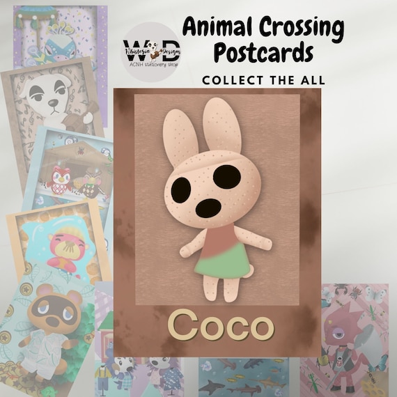 Coco ACNH Animal Crossing Postcards Fan Art Stationery | Etsy