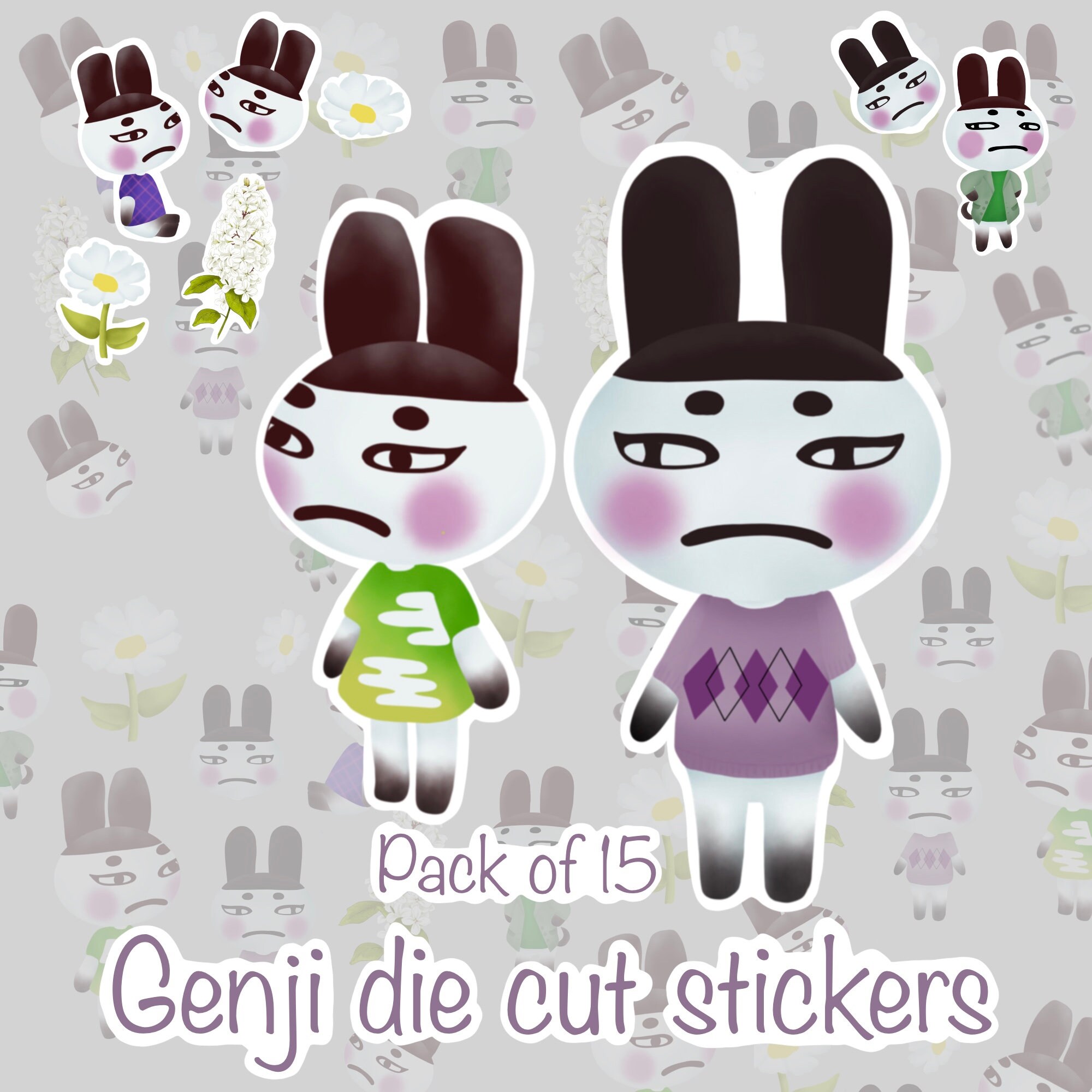 Genji, ACNH, Die Cut Sticker Packs, Scrapbook Stickers, Switch Stickers ...