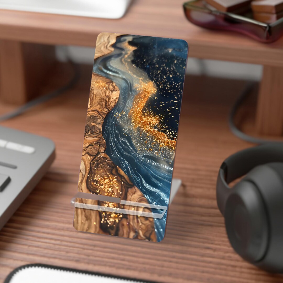 Midnight Gold Elegant Functional Desk Accessory Luxurious Resin ...