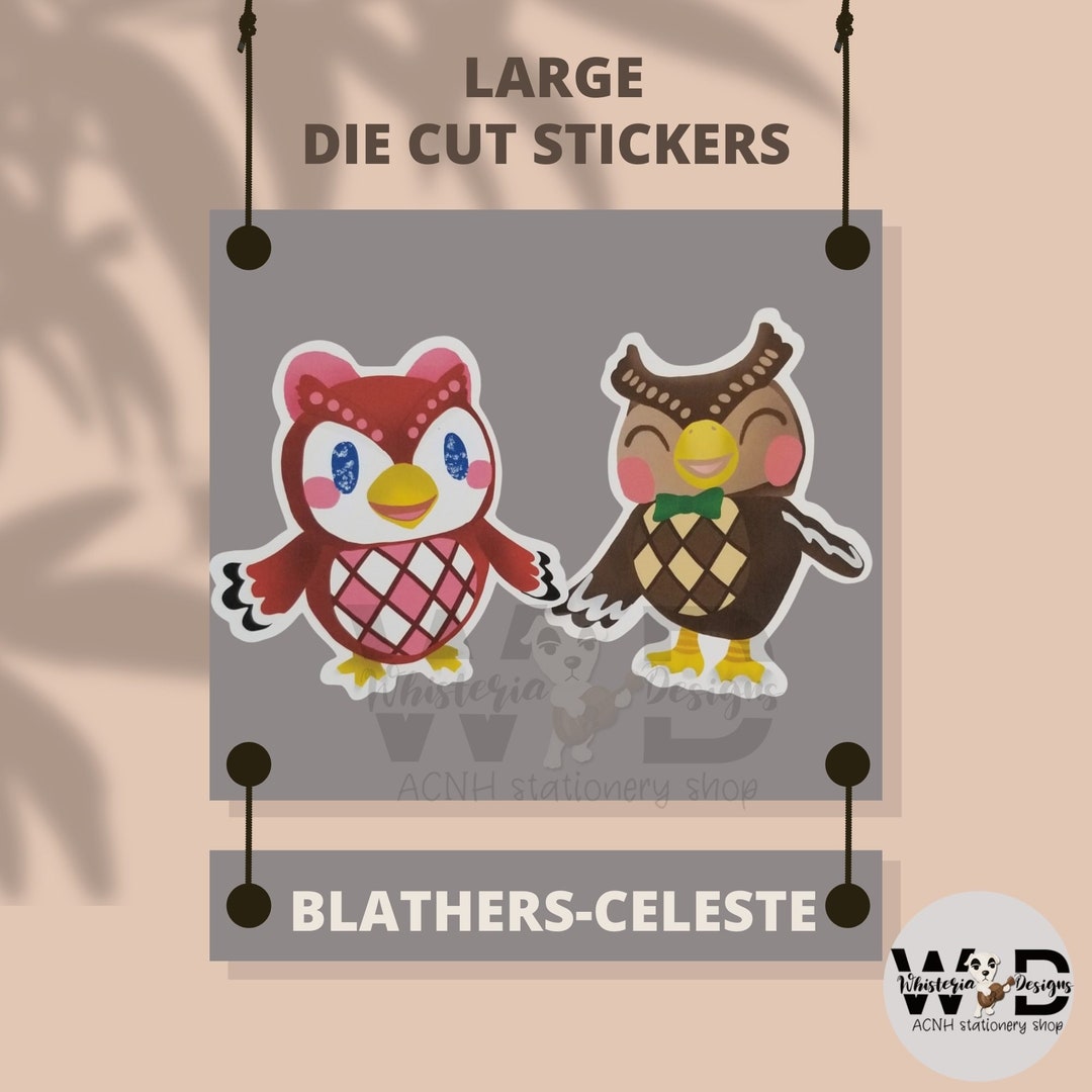 Blathers, Celeste, ACNH Stickers, Die Cut Stickers, Laptop Stickers ...