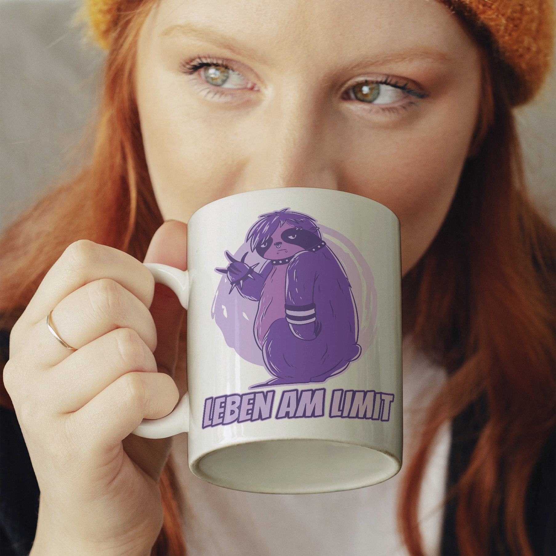 Life at the Limit Emo Sloth Cup Cheeky Coffee Cup for Gothics No-sayer ...