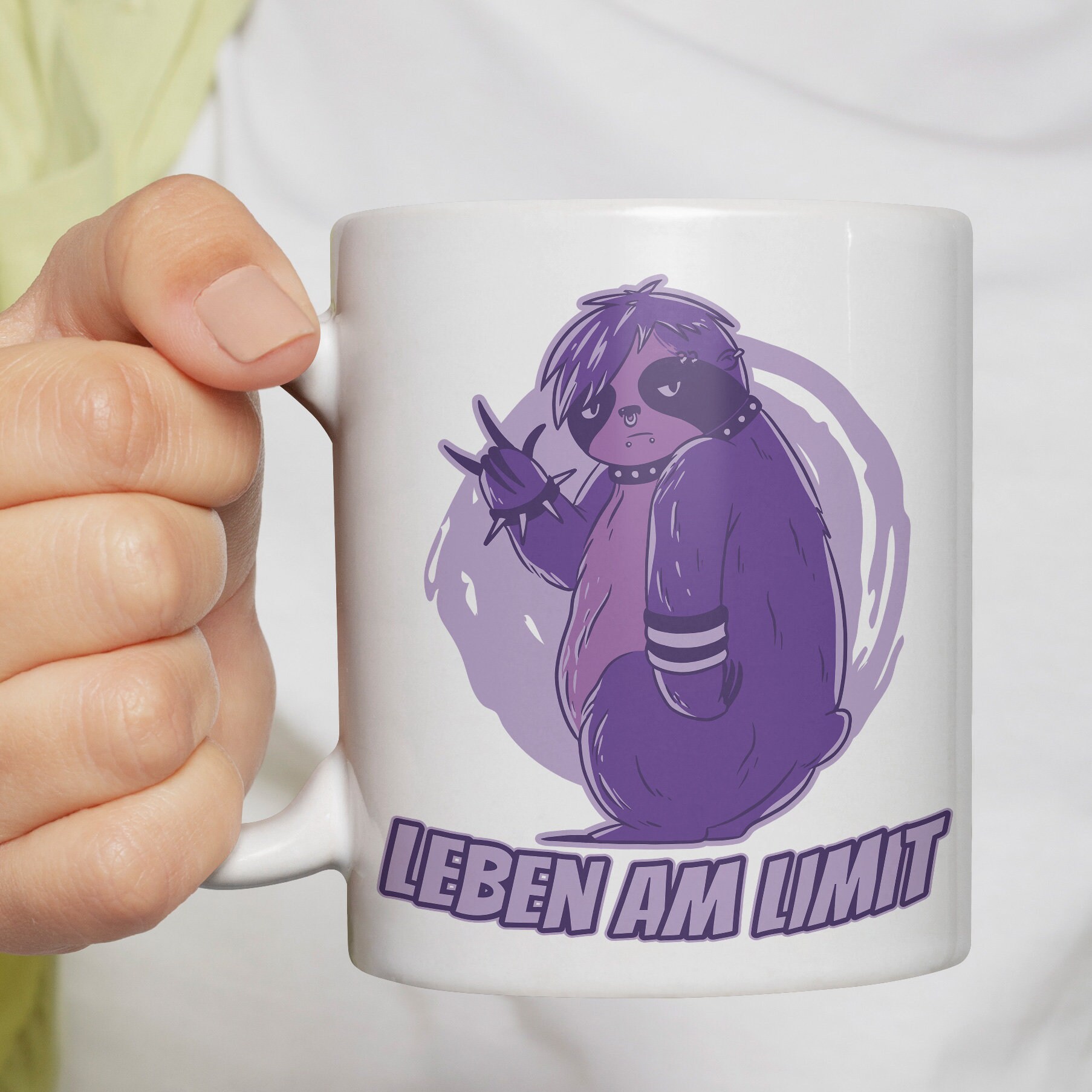 Life at the Limit Emo Sloth Cup Cheeky Coffee Cup for Gothics No-sayer ...