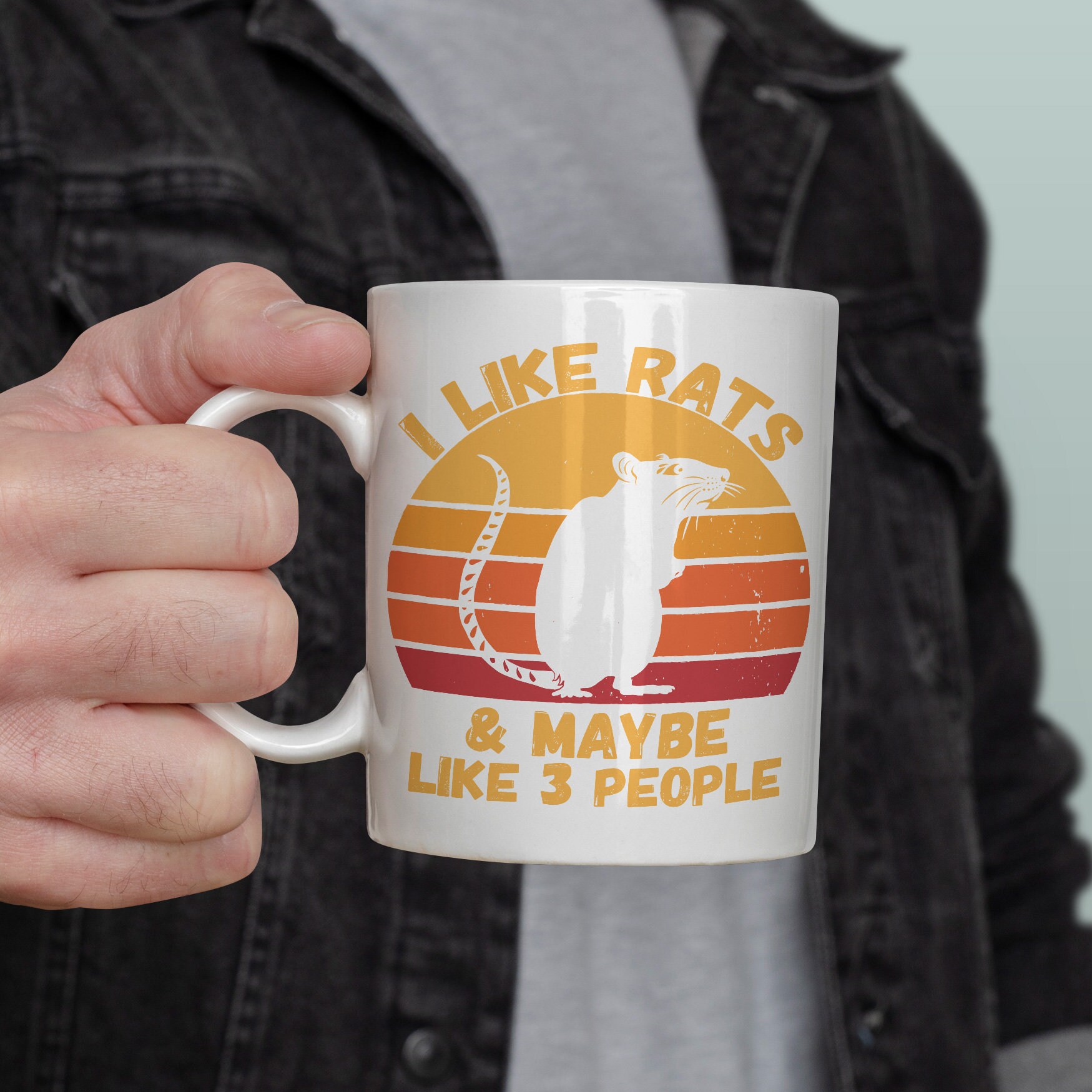 I Like Rats & Maybe Like 3 People Coffee Cup Color Rat Owner Cup Rat ...