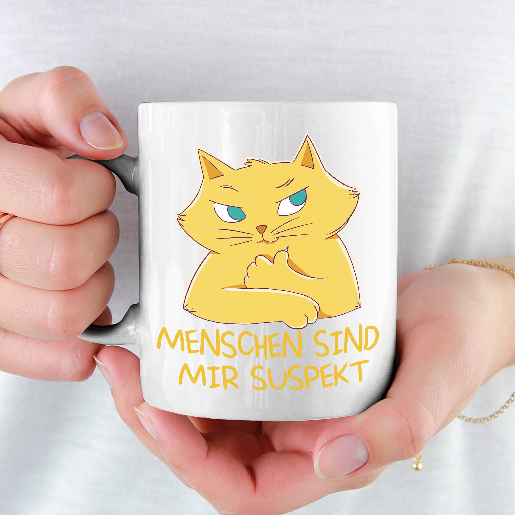 People Are Suspicious to Me Cat Sarcastic Coffee Cup Hangover Gift ...