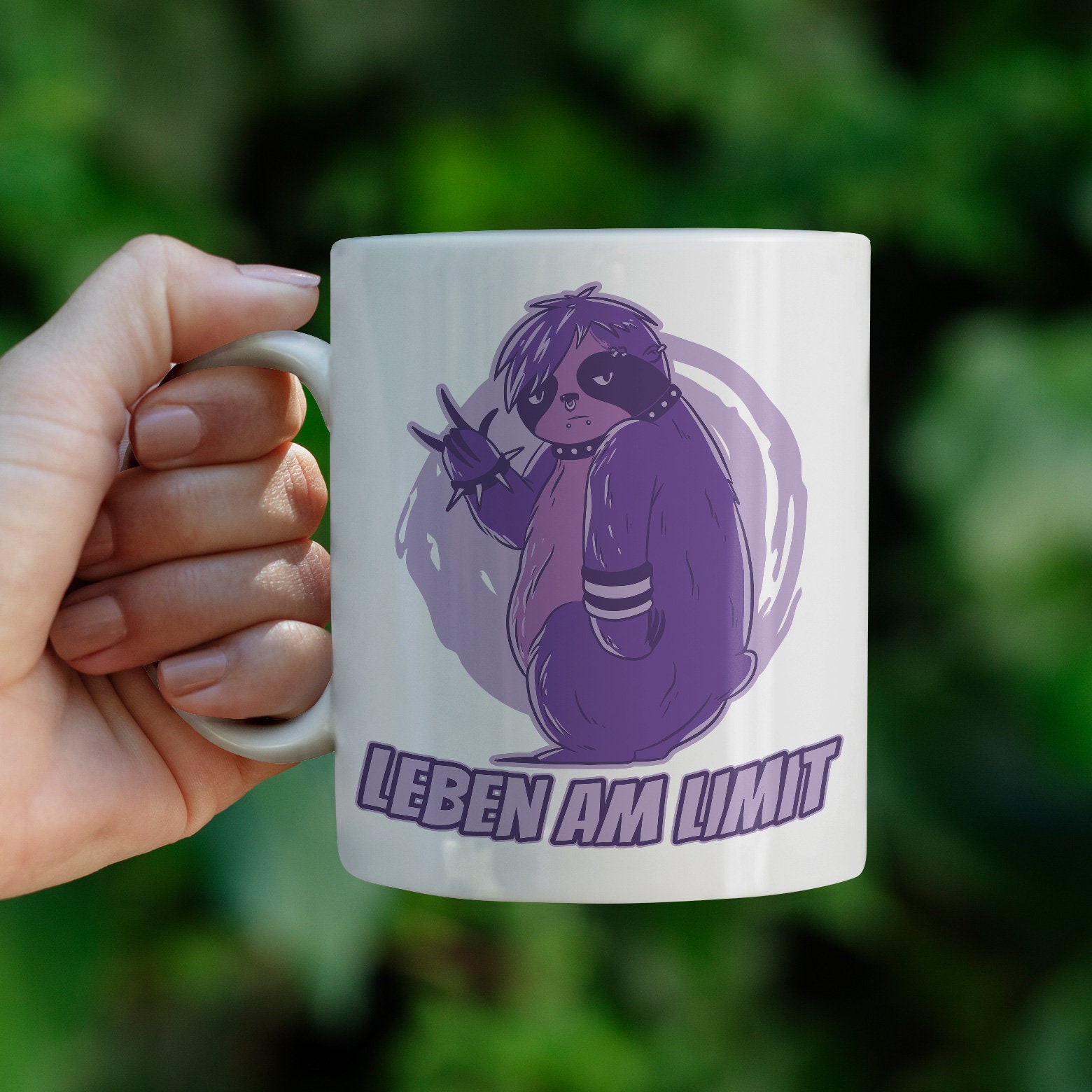 Life at the Limit Emo Sloth Cup Cheeky Coffee Cup for Gothics No-sayer ...