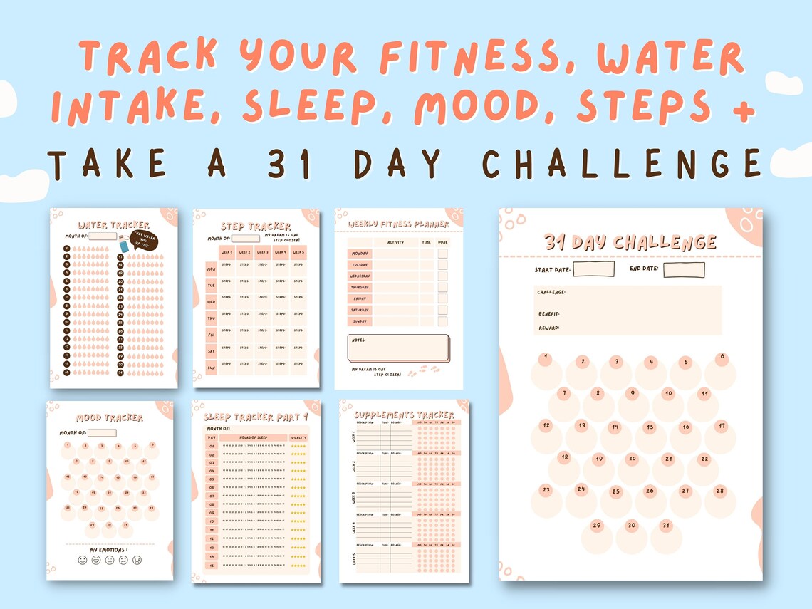 Weight Loss Tracker, Journal & Planner. PRINTABLE PDF. Daily, Weekly ...