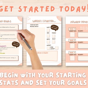 Weight Loss Tracker, Journal & Planner. PRINTABLE PDF. Daily, Weekly ...
