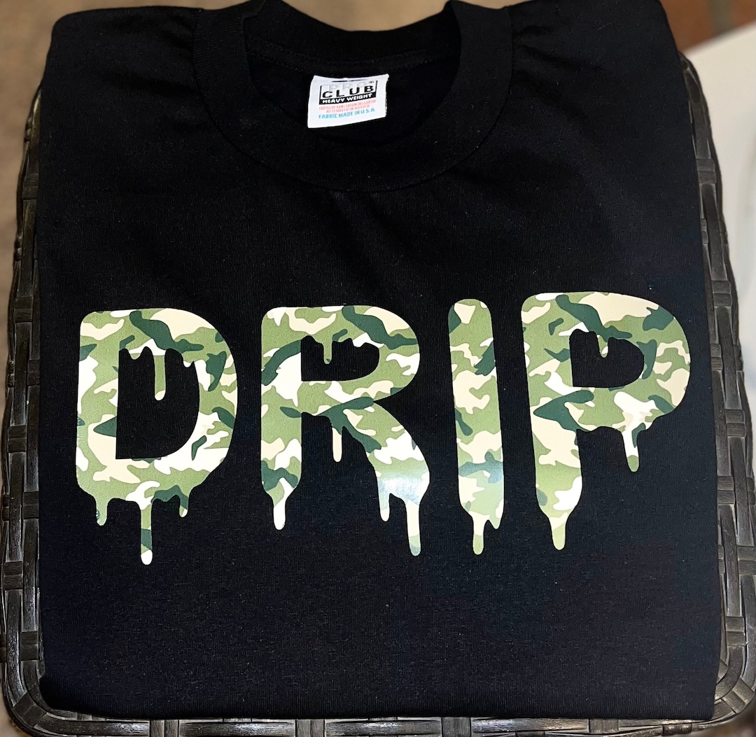 Drip Camo Letters Shirt - Etsy