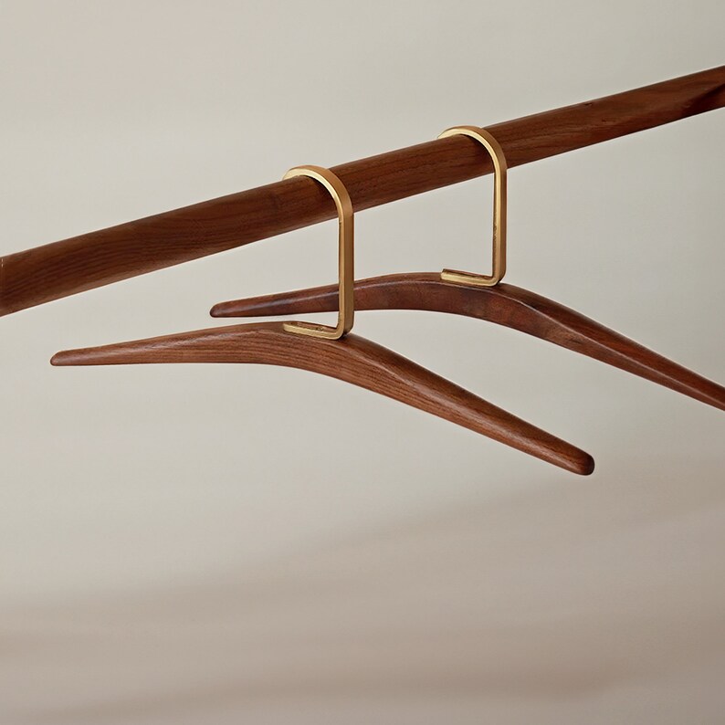 Luxurious Black Walnut & Brass Hanger, Sophisticated Wardrobe Accessory ...