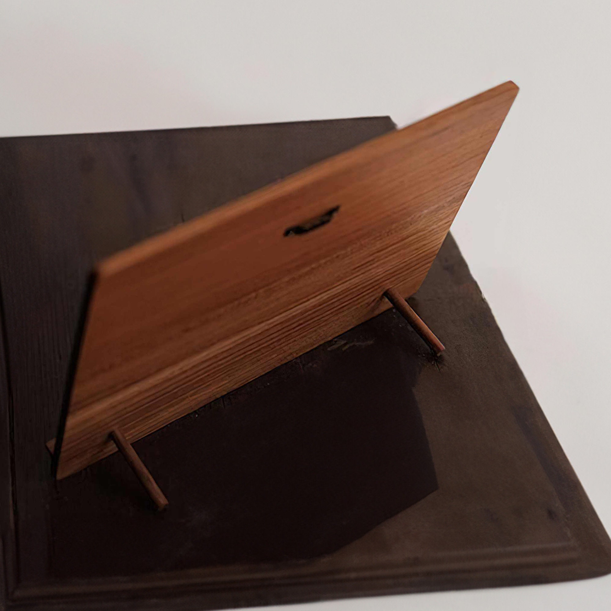Wooden Book Stand Tray, Wood Book Holder, Magazine Holder, Postcard ...