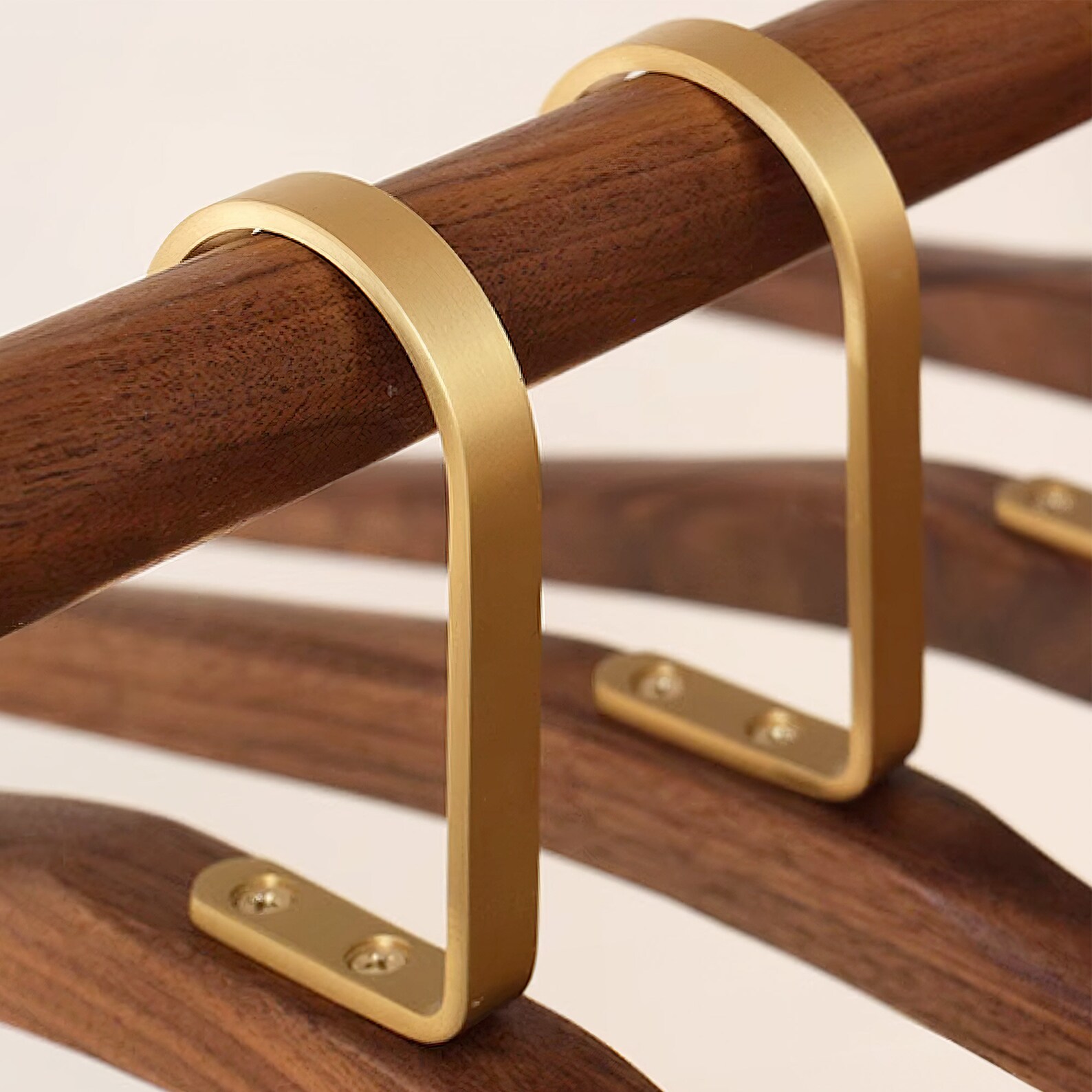 Luxurious Black Walnut & Brass Hanger, Sophisticated Wardrobe Accessory for Home, Durable Solid ...