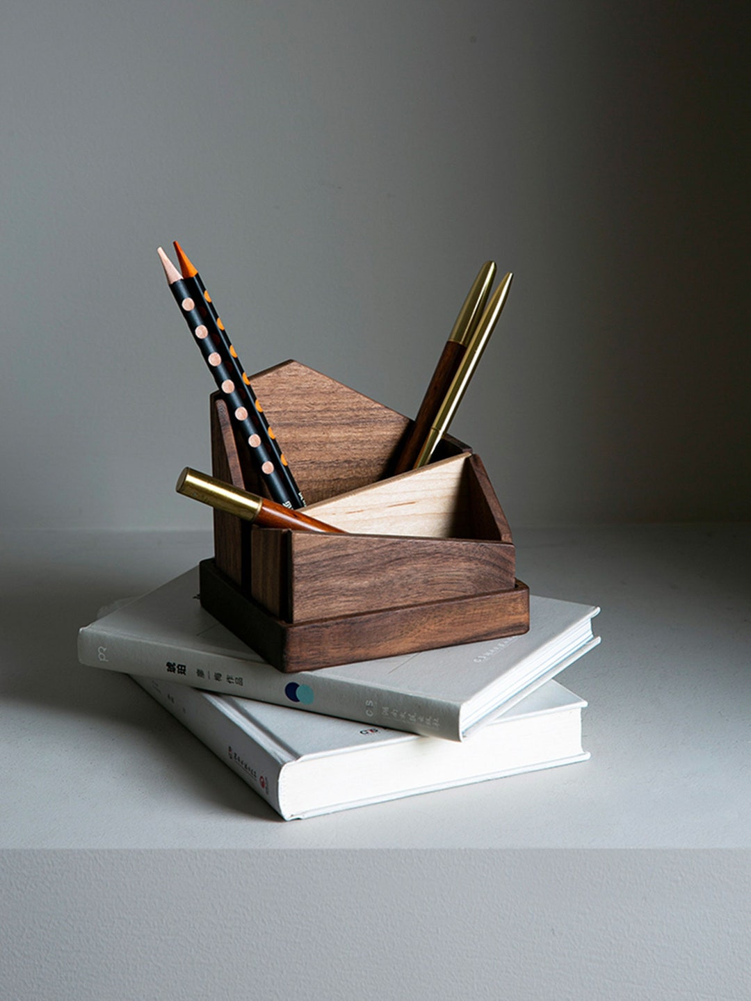 Wooden Pen Holder for Desk Desk Storage Wood Desk Organizer - Etsy