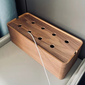 Cable Management Box, Solid Wood Cable Organizer Box to Hide Wires ...