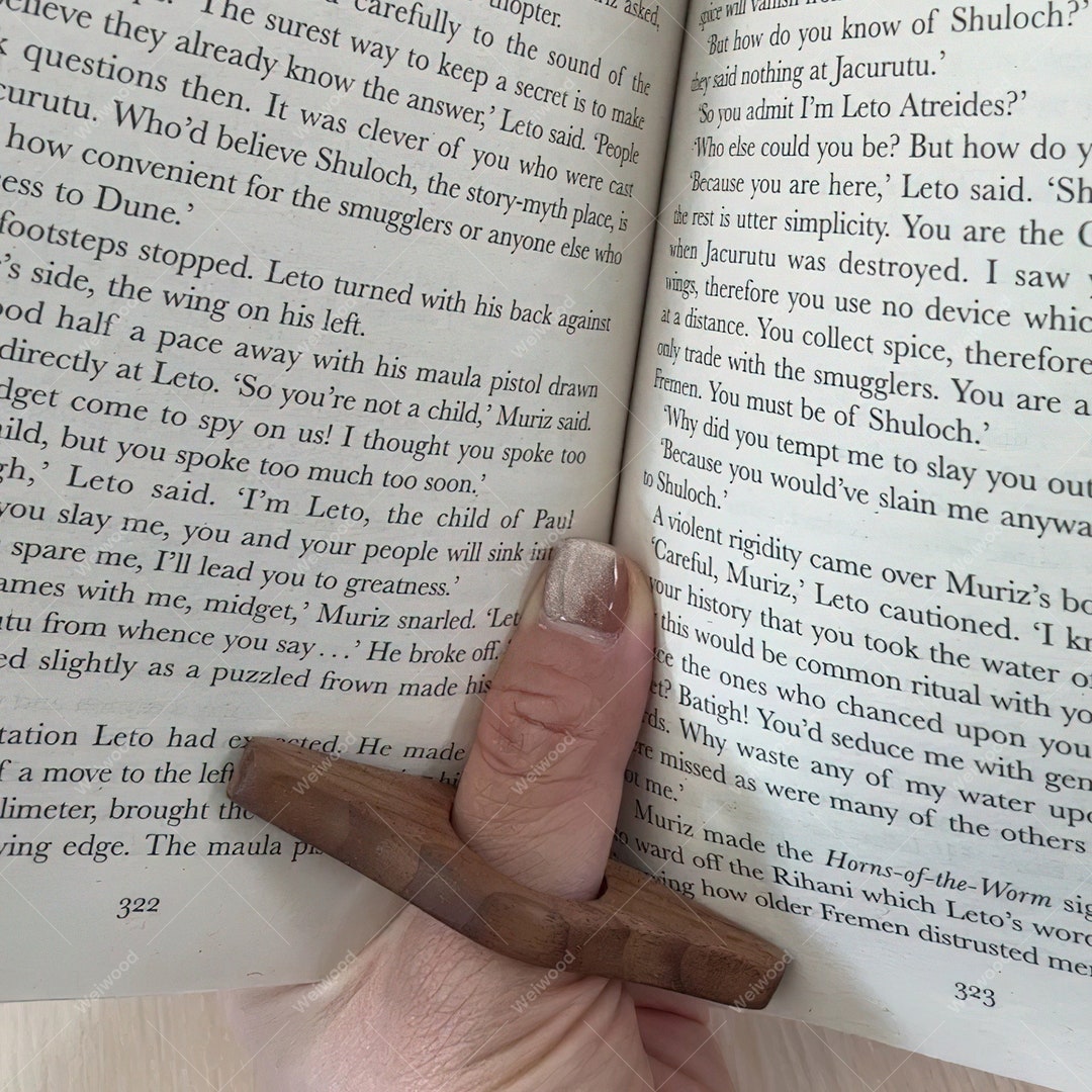Wood Thumb Book Page Holder, One Hand Book Holder, Thumb Thing Holder ...