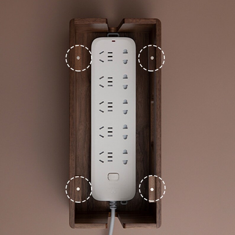 Black Walnut Desktop Wire Storage Box Wooden Cable Storage - Etsy