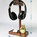 Headphone Stand With Tray, Gaming Headset Holder, Wooden Desk Headphone ...