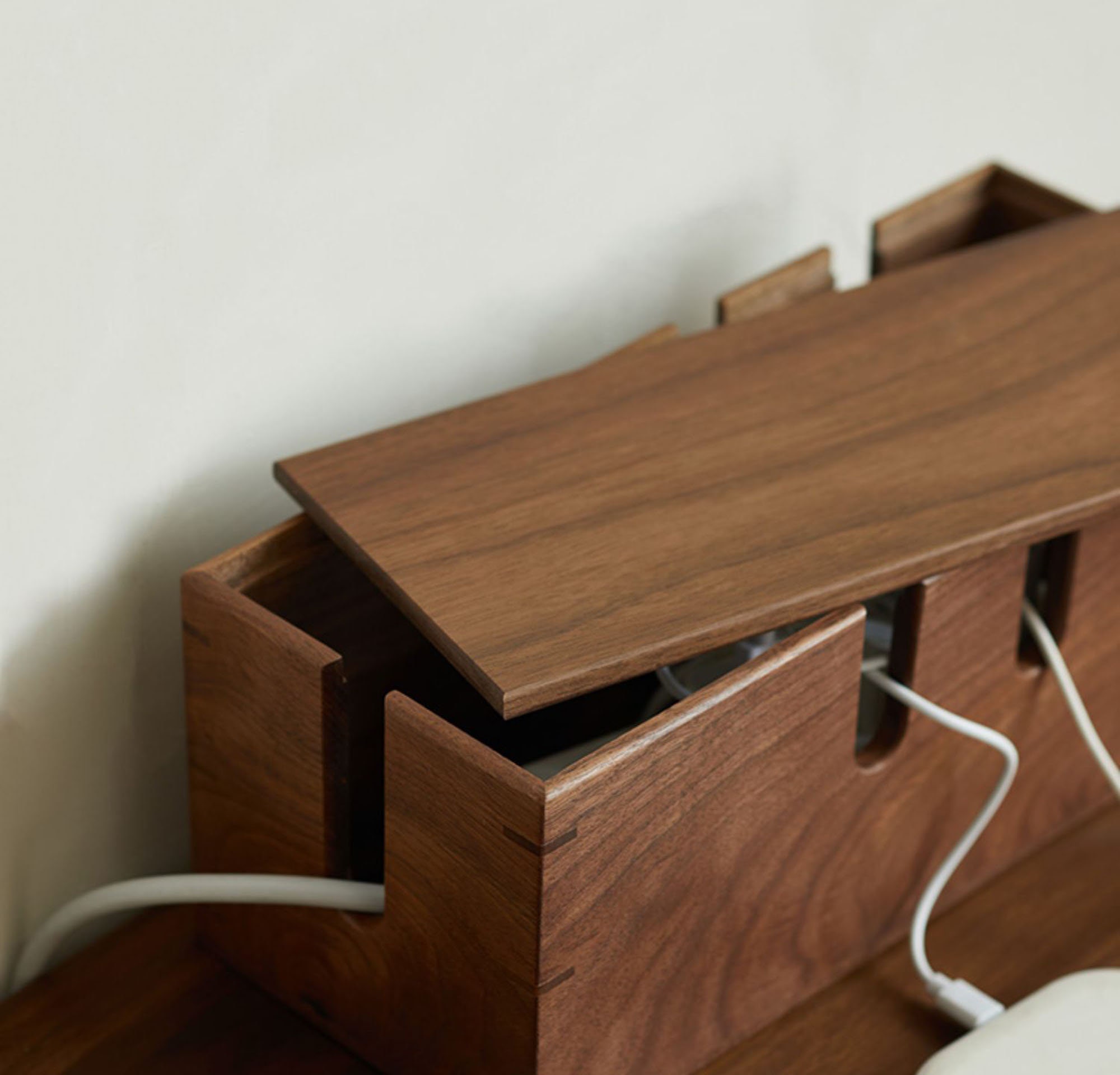 Wooden Cable Management Box Cord Organizer Box With Cover - Etsy