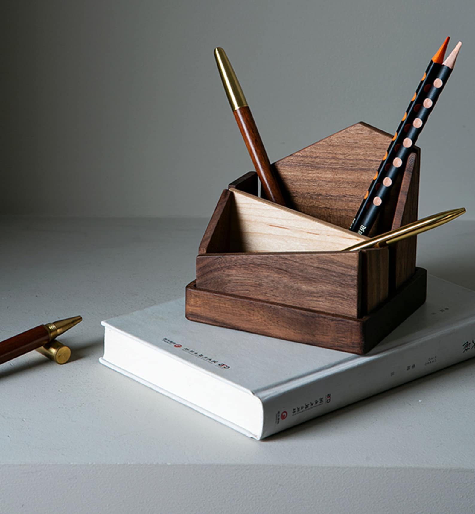 Wooden Pen Holder for Desk Desk Storage Wood Desk Organizer - Etsy