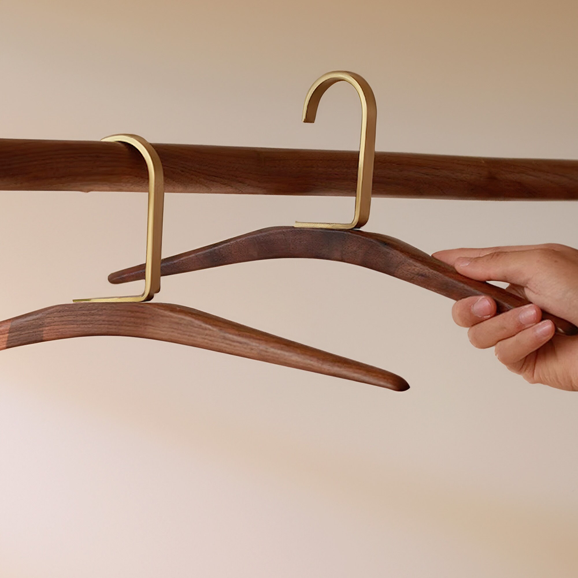 Luxurious Black Walnut & Brass Hanger, Sophisticated Wardrobe Accessory ...
