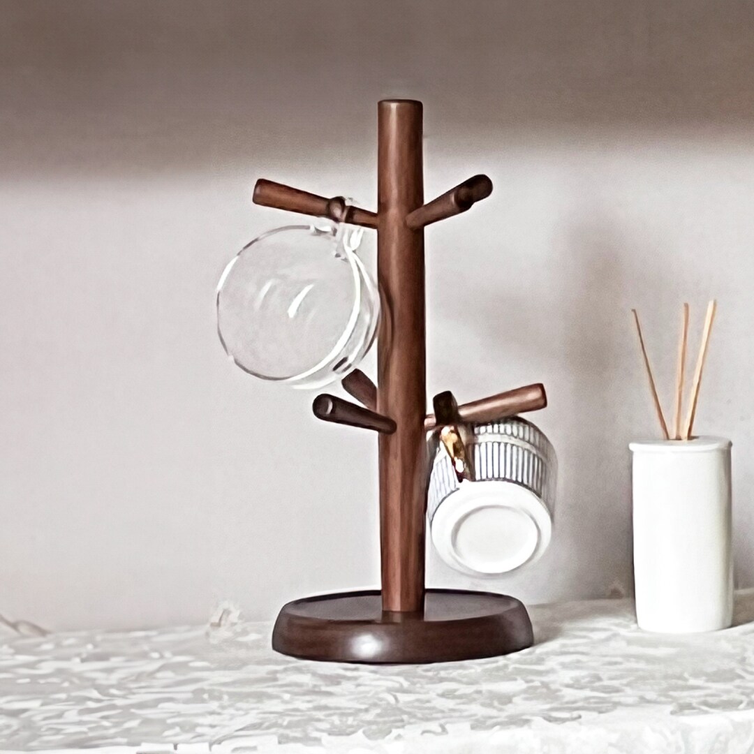 Handmade Wooden Cup Holder | Upside Down Water Cup Holder | Coffee Mug ...