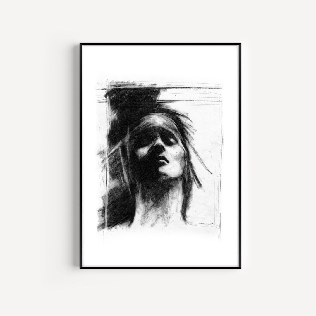 Female Graphite Portrait, Hand Drawn Portrait, Black and White Head ...