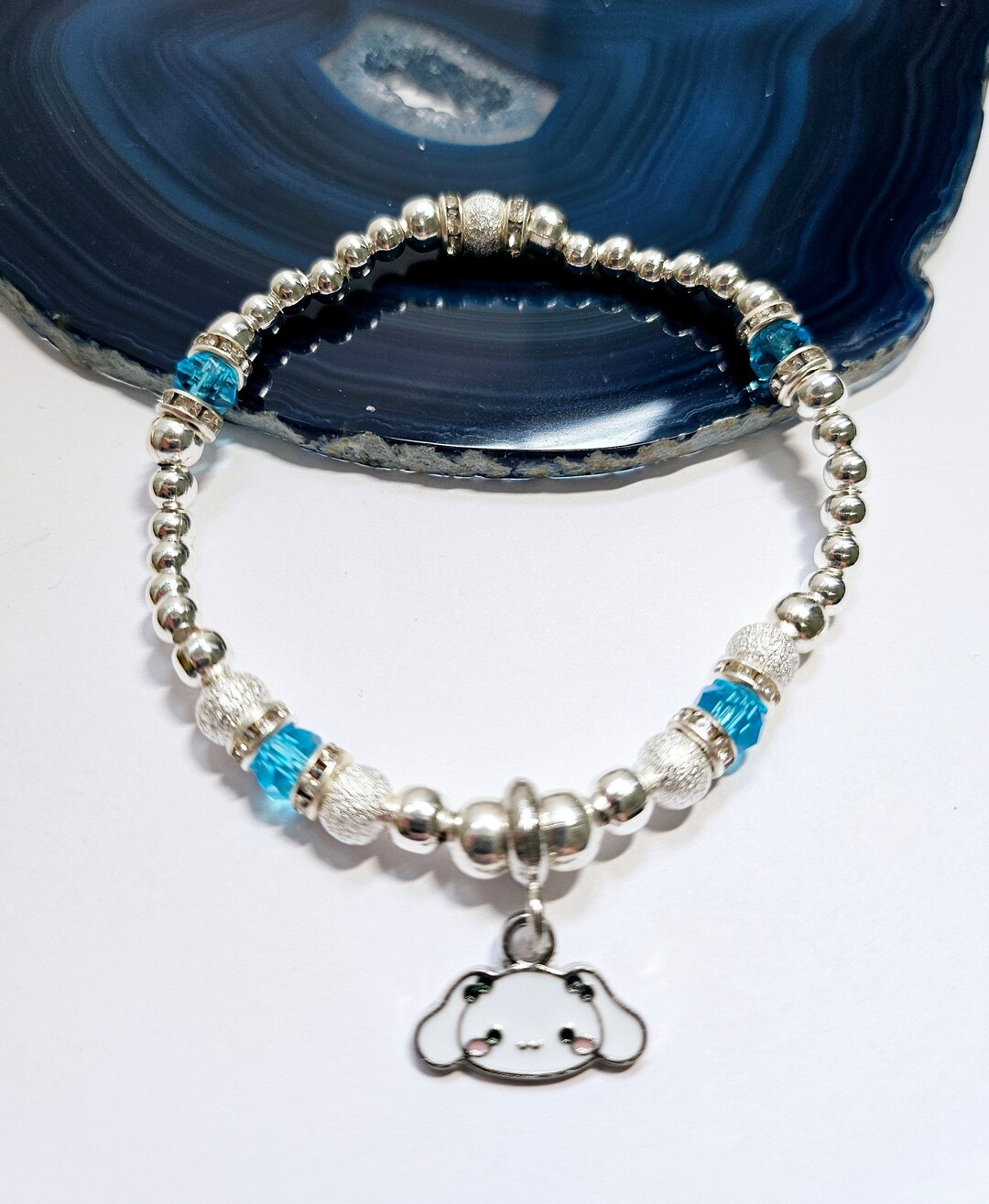 Cinnamoroll Hello Kitty and Friends Silver & Blue Sparkling Beads ...