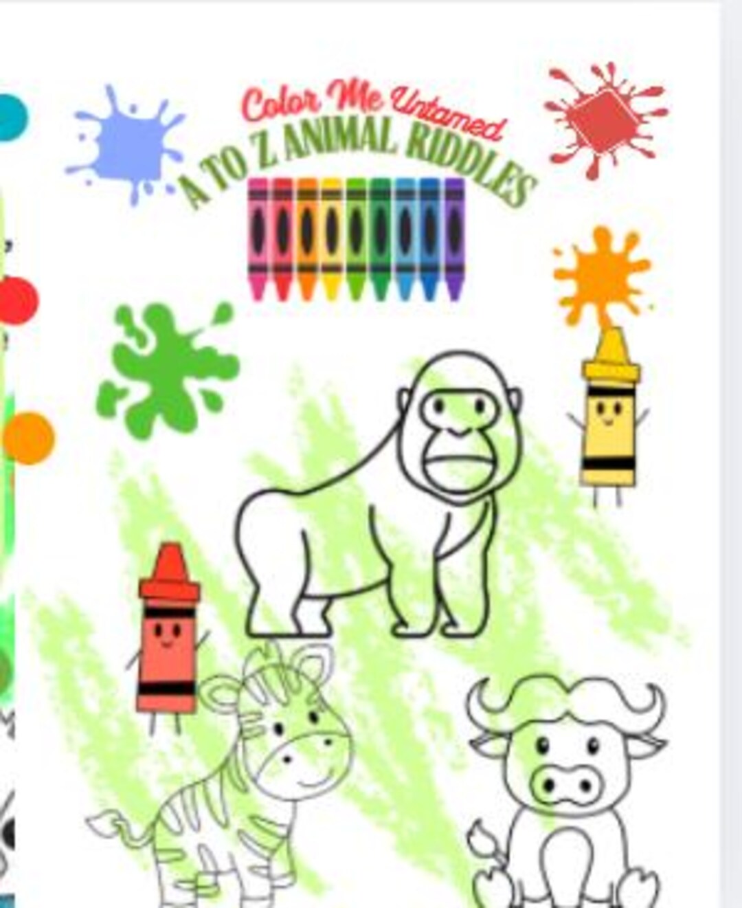 Color Me Untamed: A to Z Animal Riddles Kids Books - Etsy
