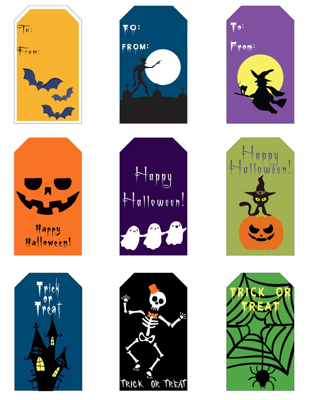 Halloween Tags // Halloween Gift Tags // Halloween Treat Tags - Etsy