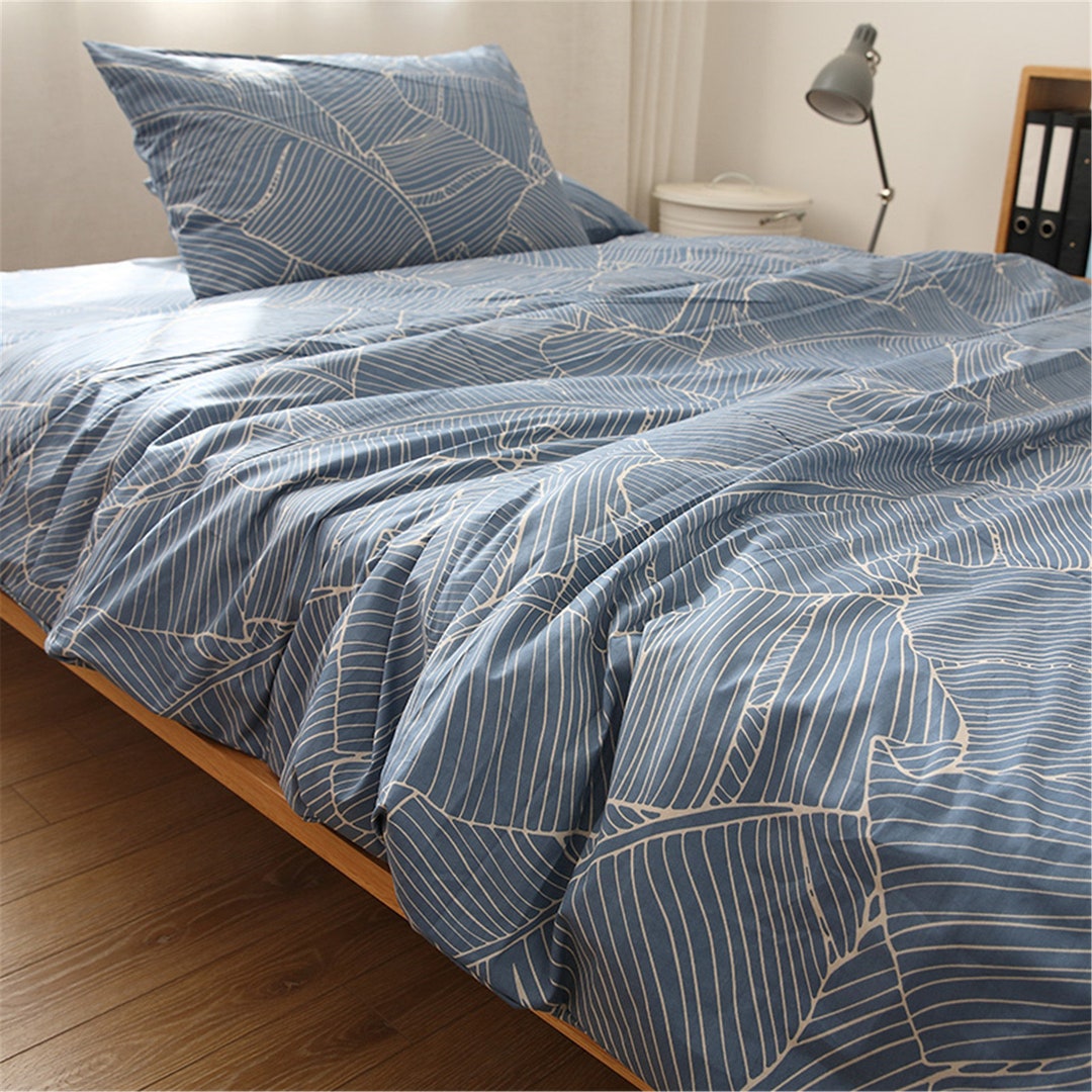 Minimalist Chic Botanical Zen Blue Design Comforter Bed Sheet - Etsy