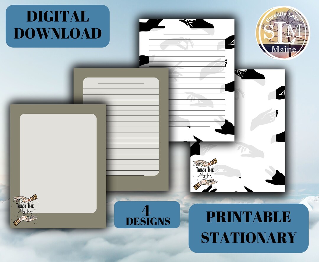 Celestial Printable Stationary Set US Letter Sized PDF, Instant ...