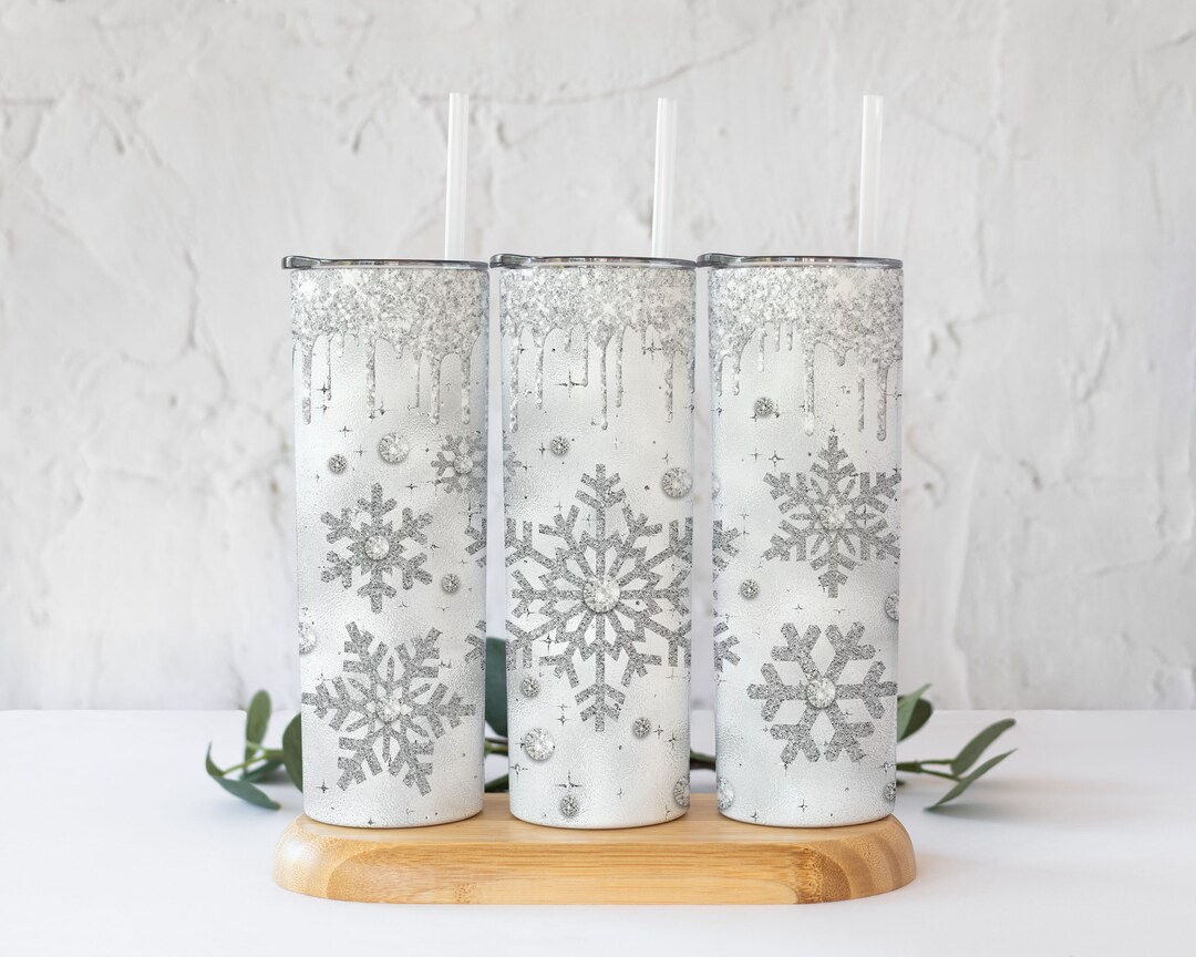 Snowflake 20 Oz Skinny Straight Stainless-steel Tumbler. Double Walled ...