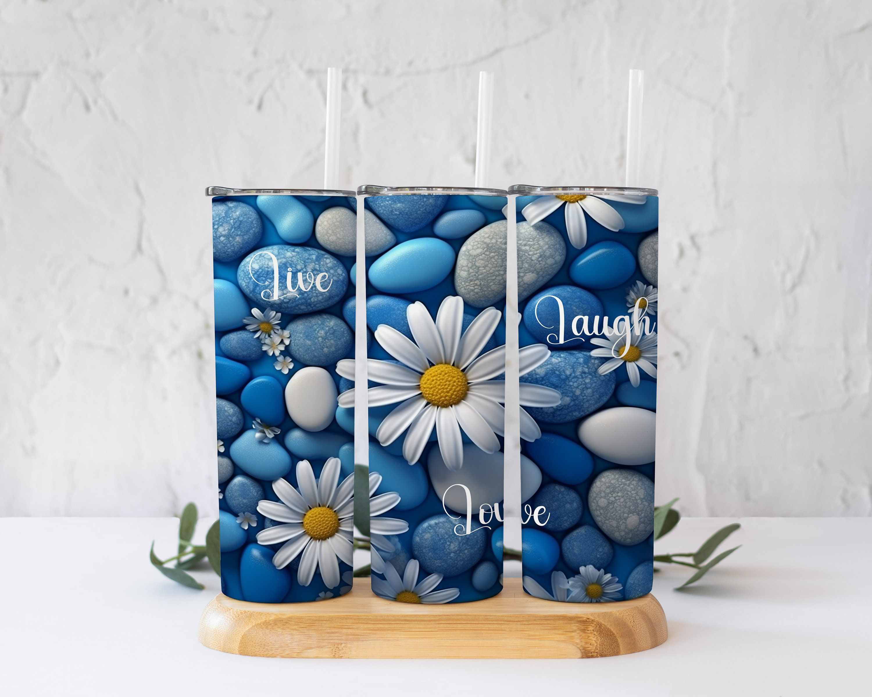 Daisies, Live, Laugh, Love PNG! 20 Oz Straight Tumbler Wrap! - Etsy