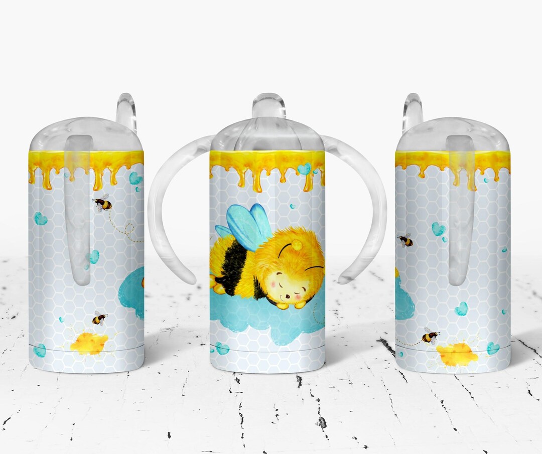 Honey Sleeping Bee Sippy Cup! 12 Oz Sippy Cup Stainless Steel With Two ...