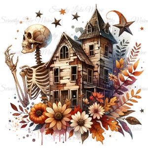 5 Haunted House Clipart Ghost Clipart Bundle - Halloween Sublimation ...
