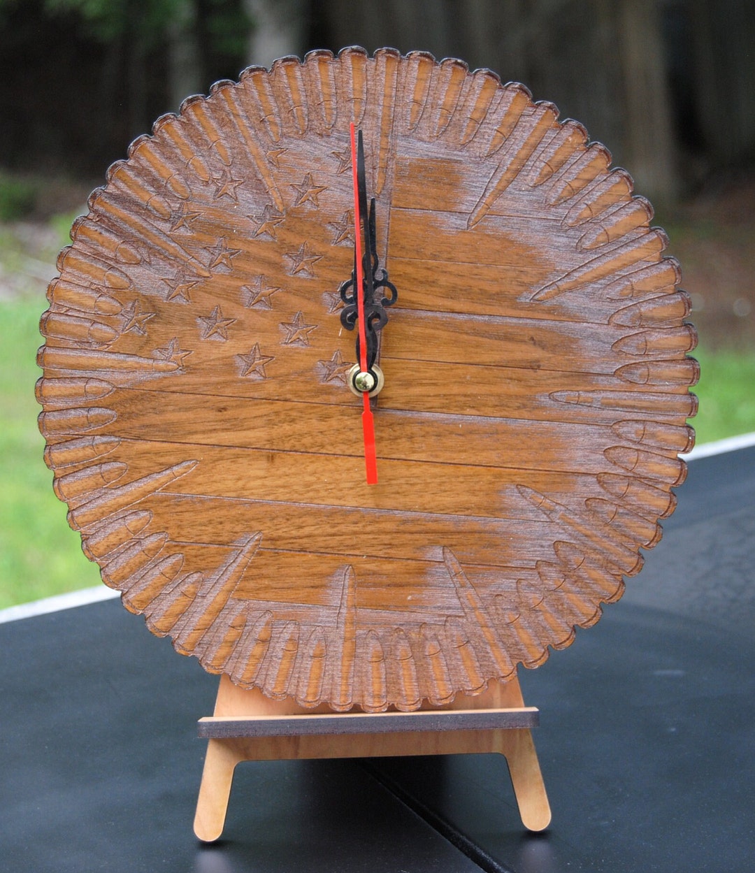 Bullet Flag Clock in Walnut 1/8 Inch. - Etsy