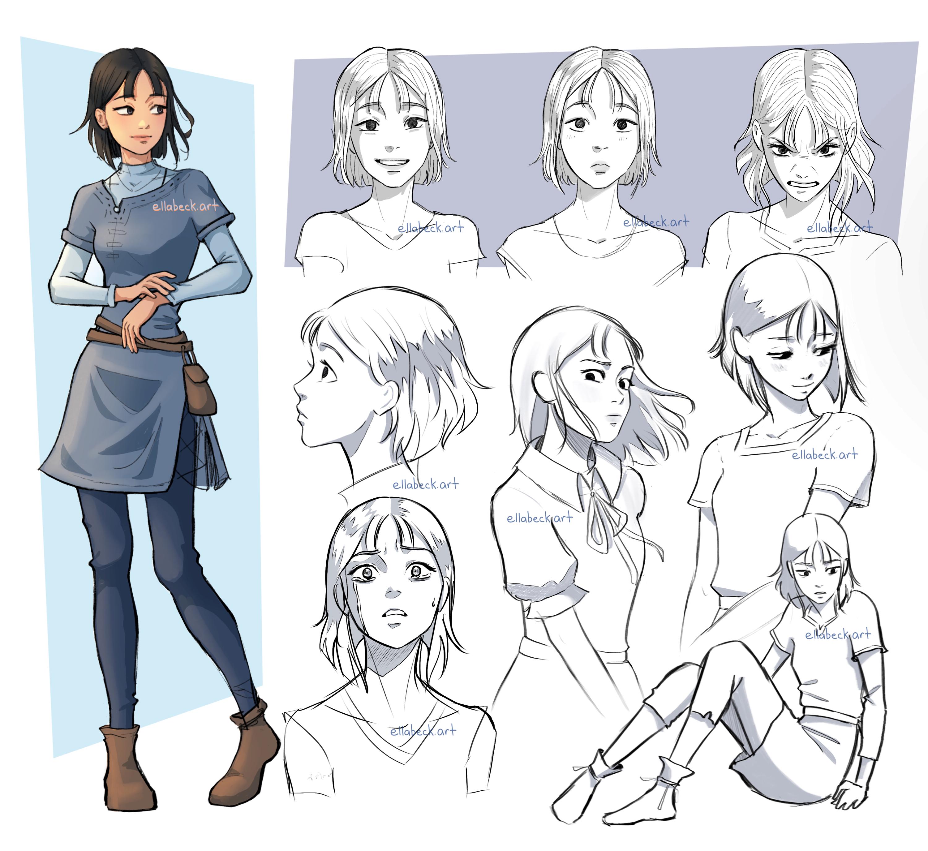 Character Drawing, Personal Portrait, Art for Books, Reference Sheet ...